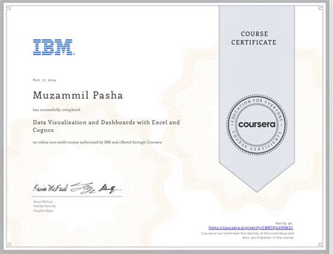 Muzammil Pasha On Linkedin Learning Datavisualization Excel Cognosanalytics Coursera
