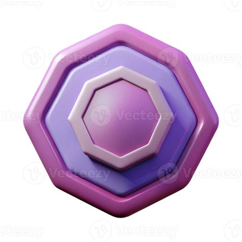 Striking Distinguished Octagonal Badge Featuring A Bold Symmetrical Spiral Flat Color Crisp