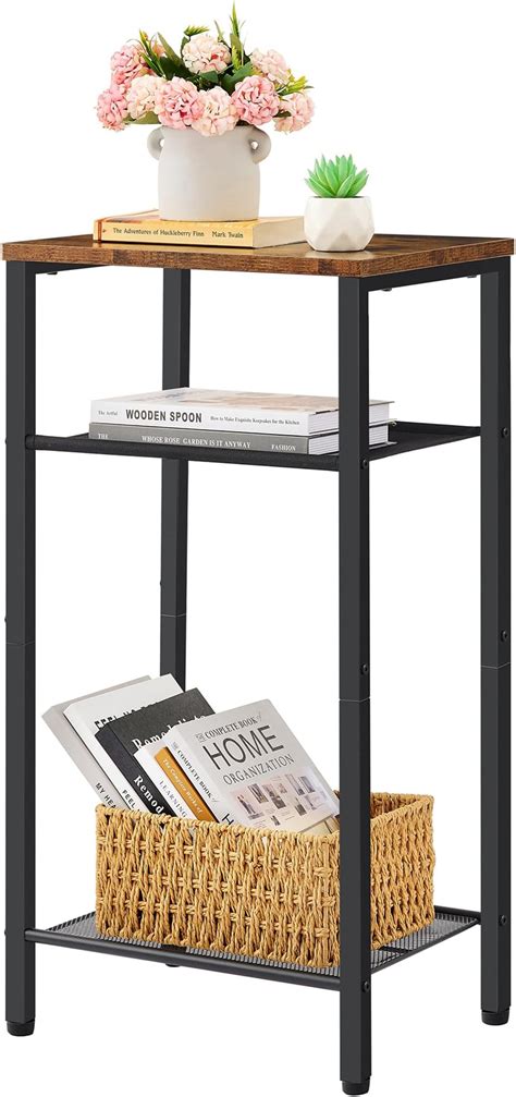 Ruboka 3 Tier Small End Tablesnarrow Side Table With Steel
