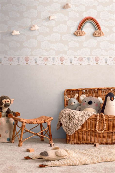 Cenefa Infantil Con Globos Y Nubes Papel And Deco