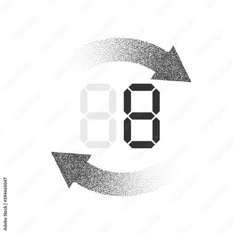 Countdown Stop 8 Electronic Number Eight Digital Download Arrow Noise Vector Overlay