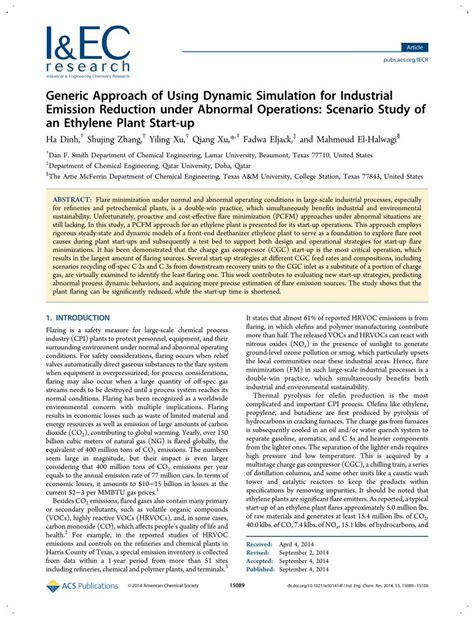 Pdf Generic Approach Of Using Dynamic Simulation For Industrial Emission Reduction Under