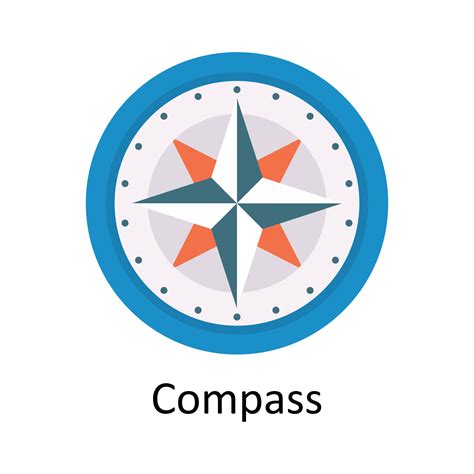Compass Vector Flat Icon Design Illustration Education And Learning Symbol On White Background
