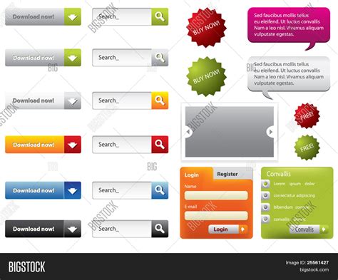 Web Design Buttons Vector Photo Free Trial Bigstock