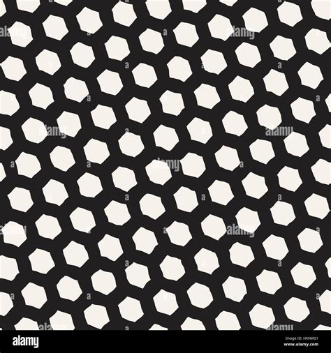 Seamless Black And White Pattern With Hexagon Lattice Creative