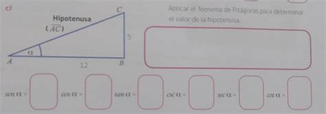 Solved Aplicar El Teorema De Pitágoras Para Determinar El Valor De La