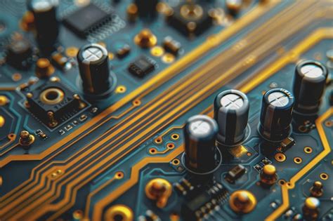 Premium Photo Computer Motherboard With Complex Circuits And Microchips Focused On Technology