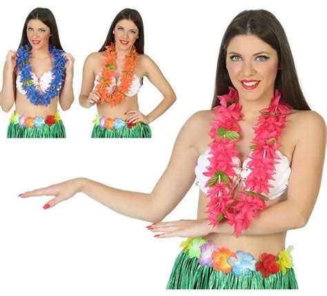 Lei Havaiana Ou Colar Em 3 Cores Sortidas