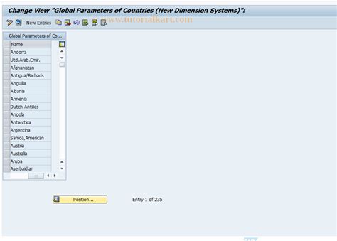 OY SAP Tcode C Configure Countries T Basis