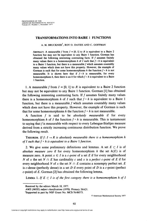 pdf transformations into baire 1 functions