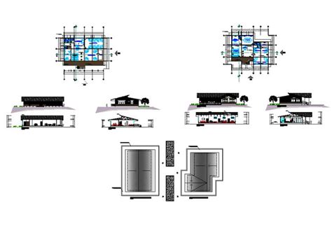 Institute Building Detail Elevation 2d View Layout Autocad File