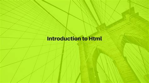 Introduction To Html Youtube
