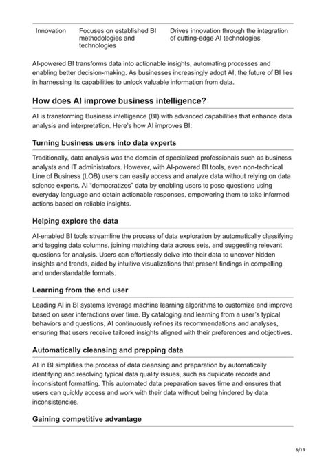 Ai In Business Intelligence Impact Use Cases And Implementation Pdf