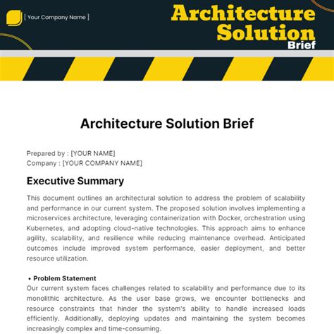Free Architecture Solution Brief Template To Edit Online