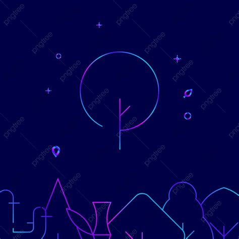 Round Gradient Vector Art Png Round Circle Tree Gradient Line Vector