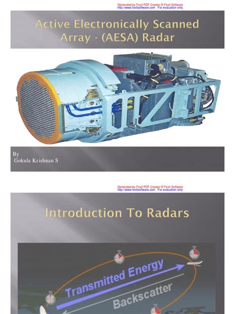 Aesa Active Electronic Scanned Array Radar Pdf Radar Wireless
