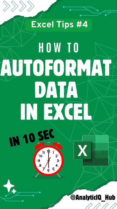 how to autoformat data in excel analyticiq excel exceltips exceltricks excelhacks