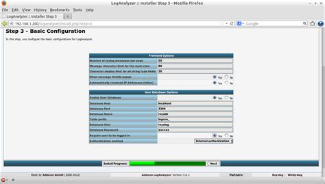 LogAnalyzer Installer Step Mozilla Firefox Unixmen
