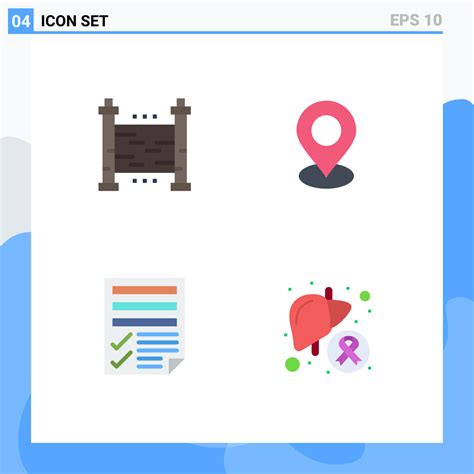 Pack Of 4 Modern Flat Icons Signs And Symbols For Web Print Media Such As Fences File Yard