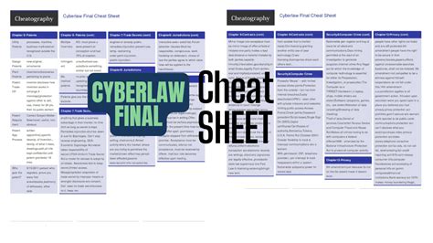 Cyberlaw Final Cheat Sheet PDF Connect Techs