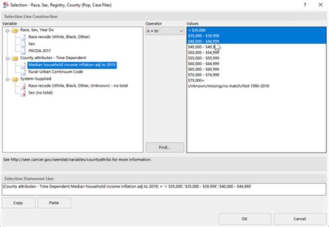Race Sex Registry County Pop Case Files Selection — Seerstat Help System