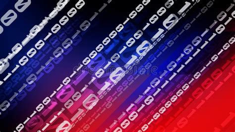 Digital Code For Binary Blue Red Background With Numbers And Data Analysis In Cyber Security And