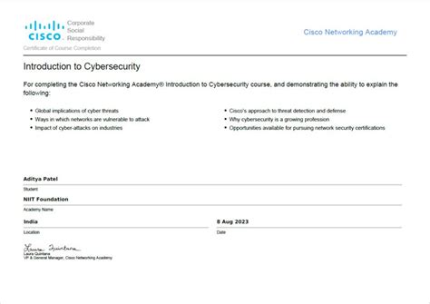 Ciscocertification Cisconetworkingacademy Cybersecurity Newagelearning Aditya Patel