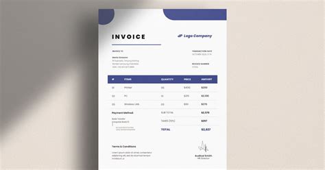 Счет Корпоративный Шаблоны для печати Включая выставленный счет и оплата Envato Elements