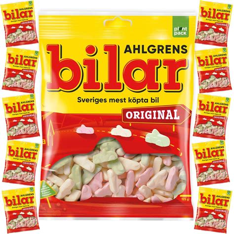 10 Bags X 125g Of Bilar Original Swedish Candy From Sweden Chewy Marshmallow Candy Cars