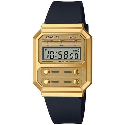 Casio Casio Vintage A100 Series Black Gold Watchshop
