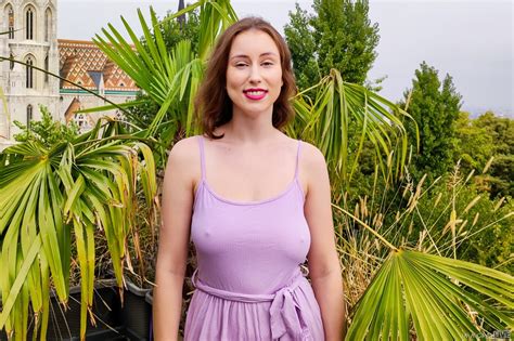 Natural Redhead Berta Lusty Gets Naked On A Balcony Before Having Pov