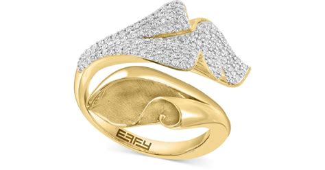 Effy Effy Diamond Pave Lily Inspired Bypass Ring 38 Ct Tw In