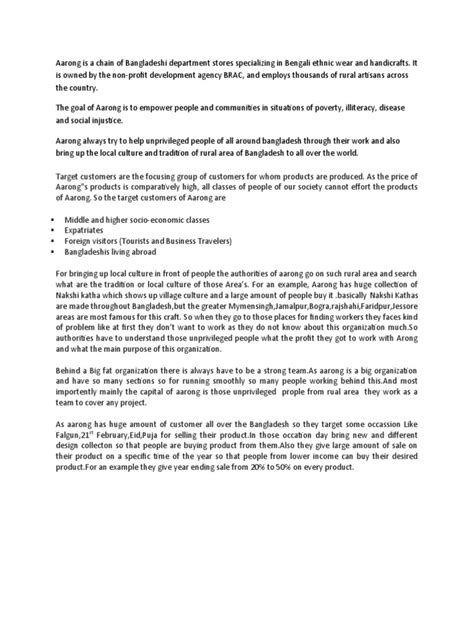 Aarong Pdf Bangladesh Economies