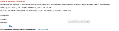 Solved Chapter 6 Section 1 Ht Exercise 047 Use The Normal