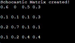 Creating A Stochastic Matrix Using Dynamic C Style Arrays On C Stack Overflow