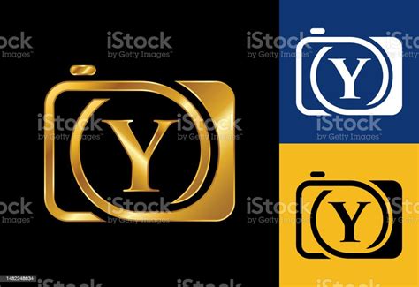 카메라 아이콘이 있는 초기 Y 모노그램 문자입니다 사진 사업용 로고 회사 아이덴티티 개념에 대한 스톡 벡터 아트 및 기타 이미지