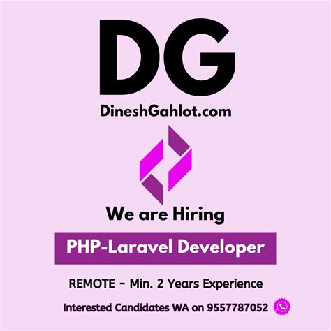 Dinesh Gahlot On Linkedin Hiring Laraveldeveloper Remotejob Phpdeveloper Techcareers