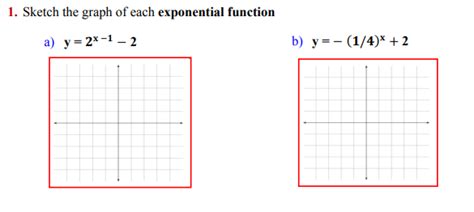 Solved 1 Sketch The Graph Of Each Exponential Function A
