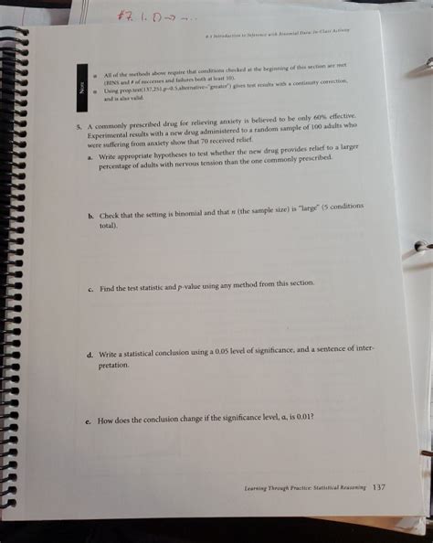 Solved 4 1 Introduction To Inference With Binomial Data