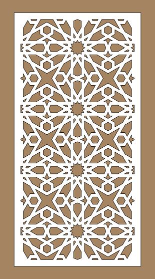 레이저 절단 벡터 패널 Cnc 장식 패턴 잘리 디자인 인테리어 파티션 이슬람 아랍어 레이저 절단 패턴 뇌문에 대한 스톡 벡터 아트 및 기타 이미지 Istock