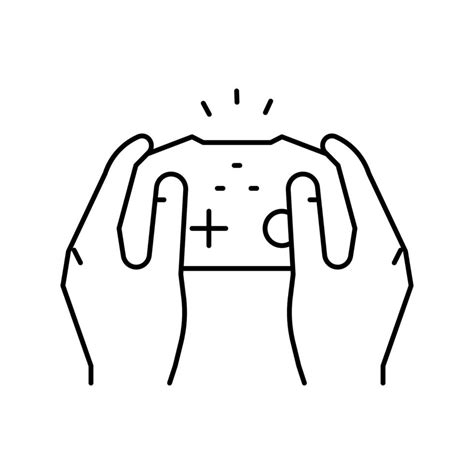 Playing Video Game Joystick Line Icon Vector Illustration 19004389 Vector Art At Vecteezy