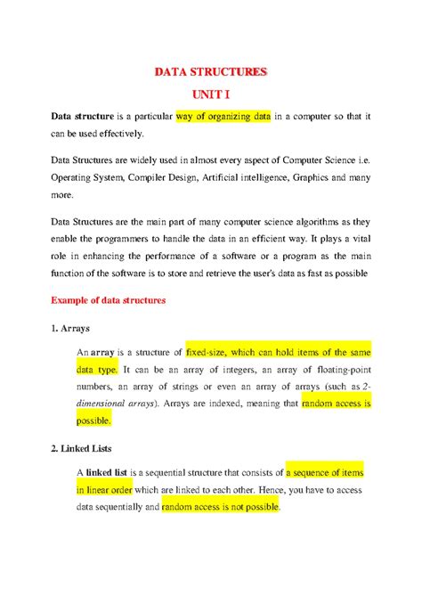 Unit 3 3rd Semester Notes Linked List Data Structure Unit 3