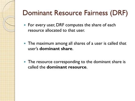 Ppt Dominant Resource Fairness Fair Allocation Of Multiple Resource