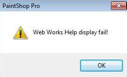 KB Corel Web Works Help Display Fail Message Displays When Viewing The Help Section In