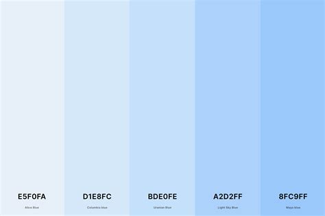 18 Aesthetic Pastel Blue Color Palette Color Palette With Alice Blue Hex E5f0fa Columbia