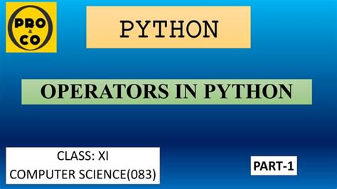 Operator In Python Part1 Ppt