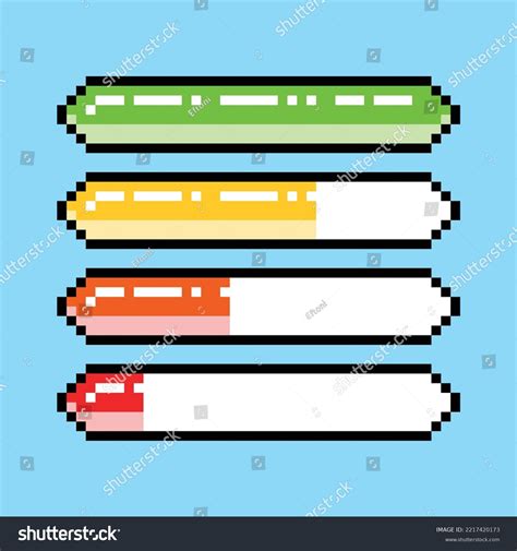 Pixel Art Indikator Bar Game Set Stock Vector Royalty Free 2217420173 Shutterstock