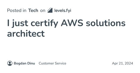 I Just Certify Aws Solutions Architect Levels Fyi Community