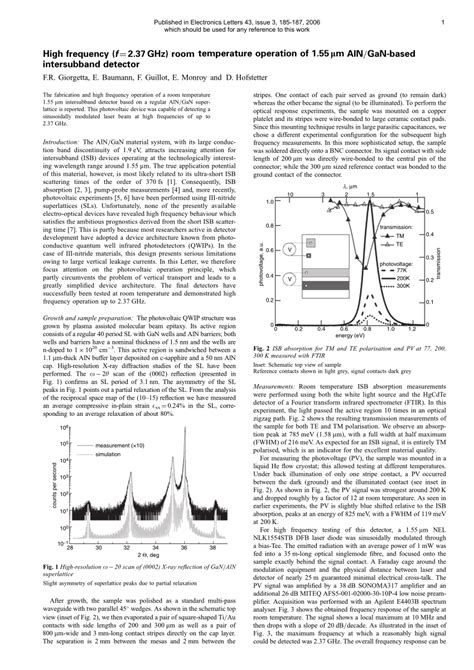 Pdf High Frequency F 237 Ghz Room Temperature Operation Of 155