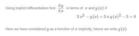 Solved Using Implicit Differentiation Find Dxdy In Terms Of